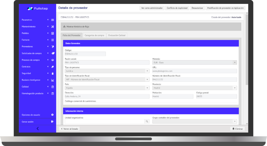 Software para la gestión de proveedores | Fullstep Tecnología